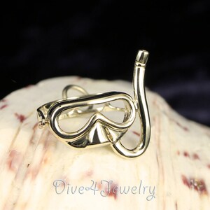 9K Snorkel Diving Mask Charm Moveable Strap Genuine Solid 9CT 9K Yellow ...