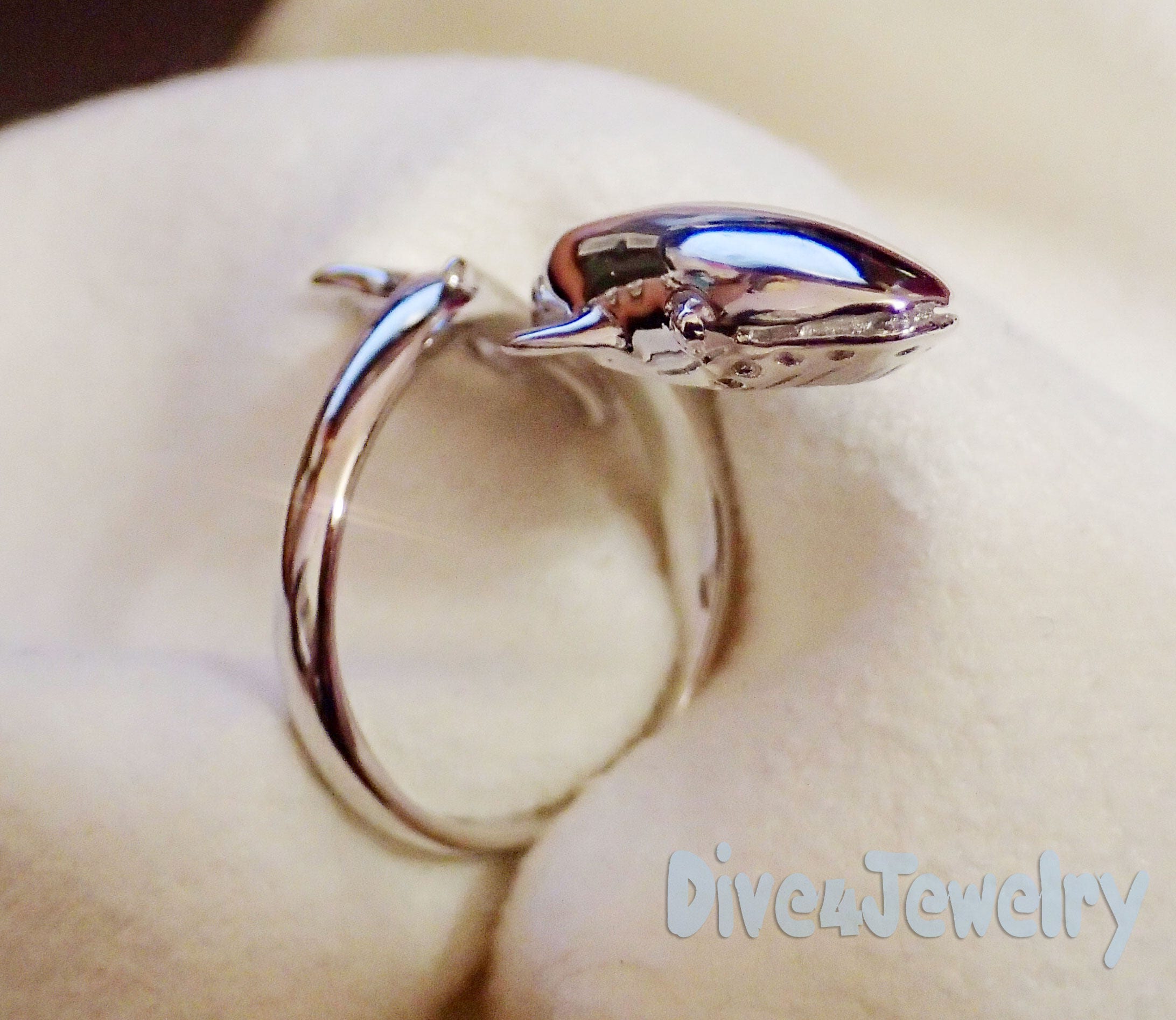 Whale Ring in Solid 925 Sterling Silver Blue Whale wrap Ring | Etsy