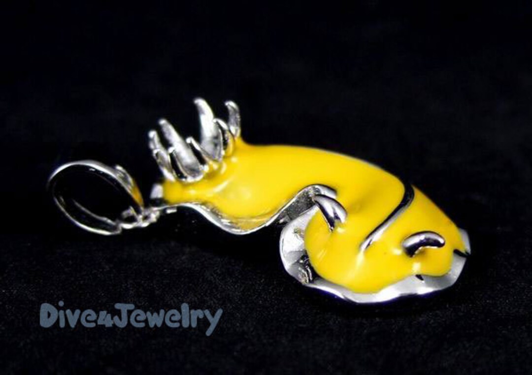 Nudibranch Necklace Sea Slug Sterling Silver Nudi Pendant Necklace ...