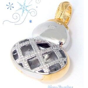 Snowman Pendant, Sterling Silver Gold Plated Two Tone Christmas ...
