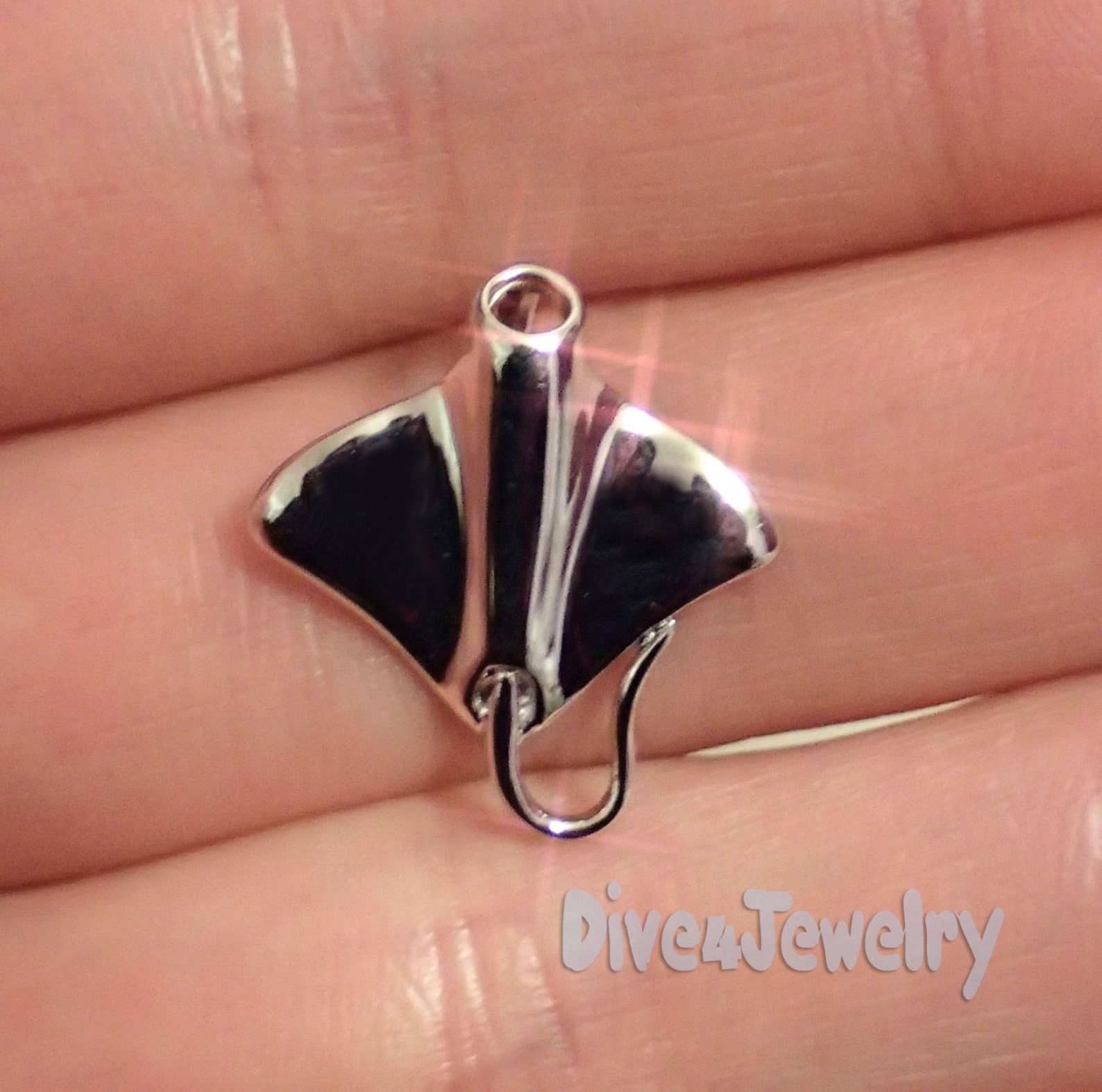 Eagle Ray Necklace Sterling Silver Fish Pendant With Necklace Ocean ...