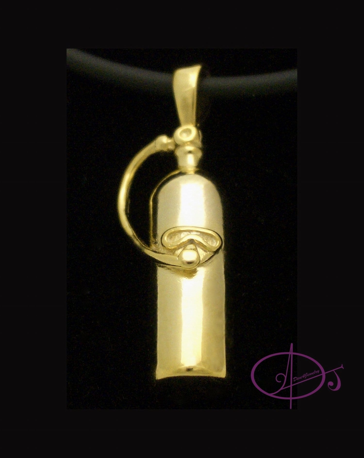 Scuba diving Dive Tank Pendant Solid 925 Sterling Silver Gold | Etsy