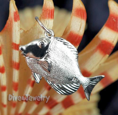 Blue Tang Fish in Sterling Silver 3D Fish Pendant With - Etsy