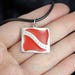 Dive Flag Necklace Scuba Diving Flag Pendant Solid Sterling Silver Red ...