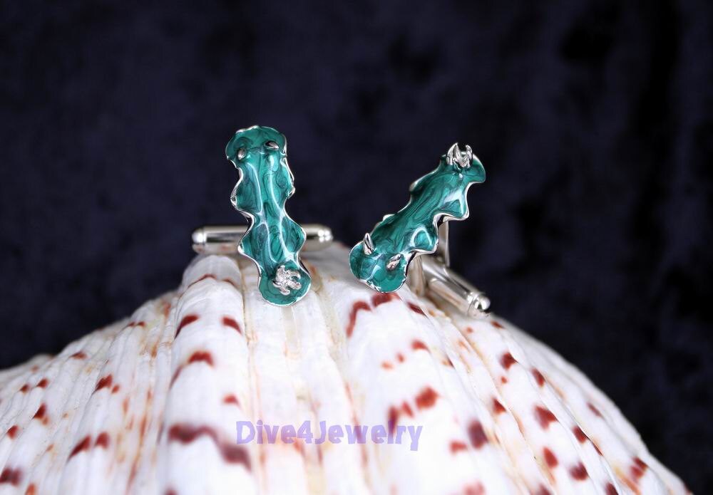 Sea Slug Cufflinks Nudibranch Cuff Links Solid 925 Sterling Silver Nudi ...