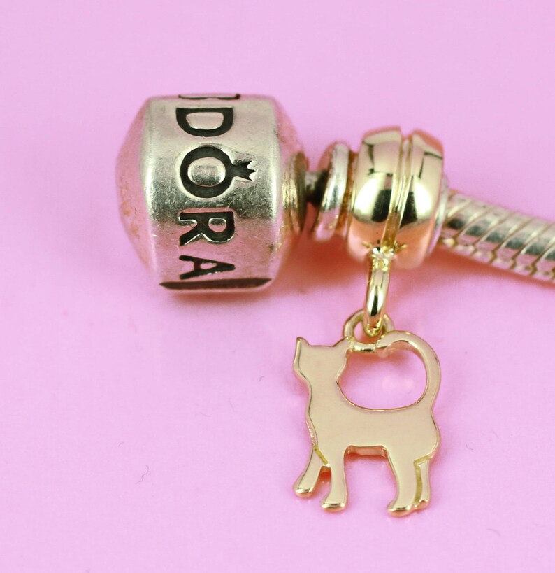 9K Cat Charm Real Solid 9ct Gold Cat Kitten Kitty Dangle Charm - Etsy