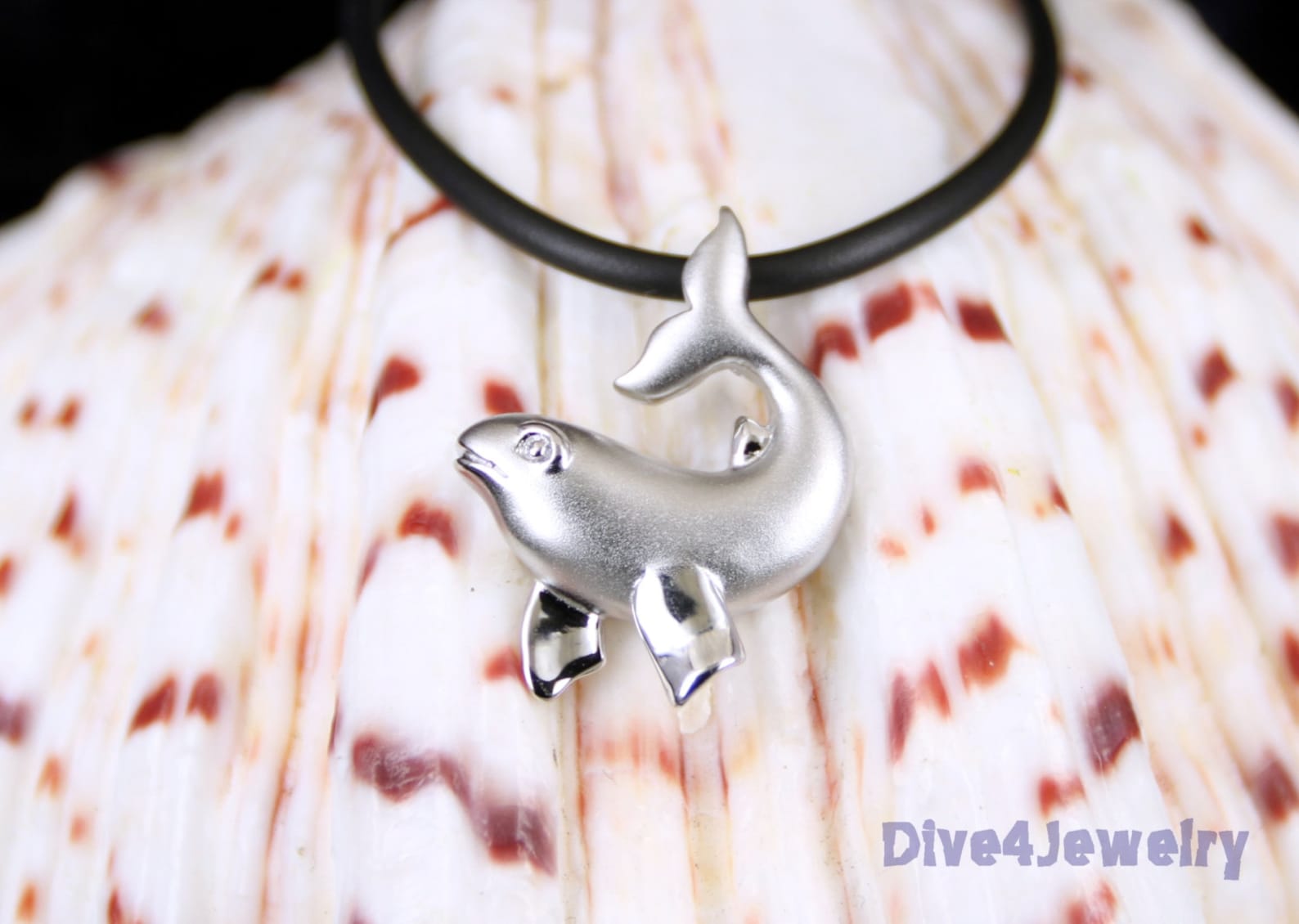 Beluga Whale Necklace Sterling Silver Satin Fish Pendant With | Etsy