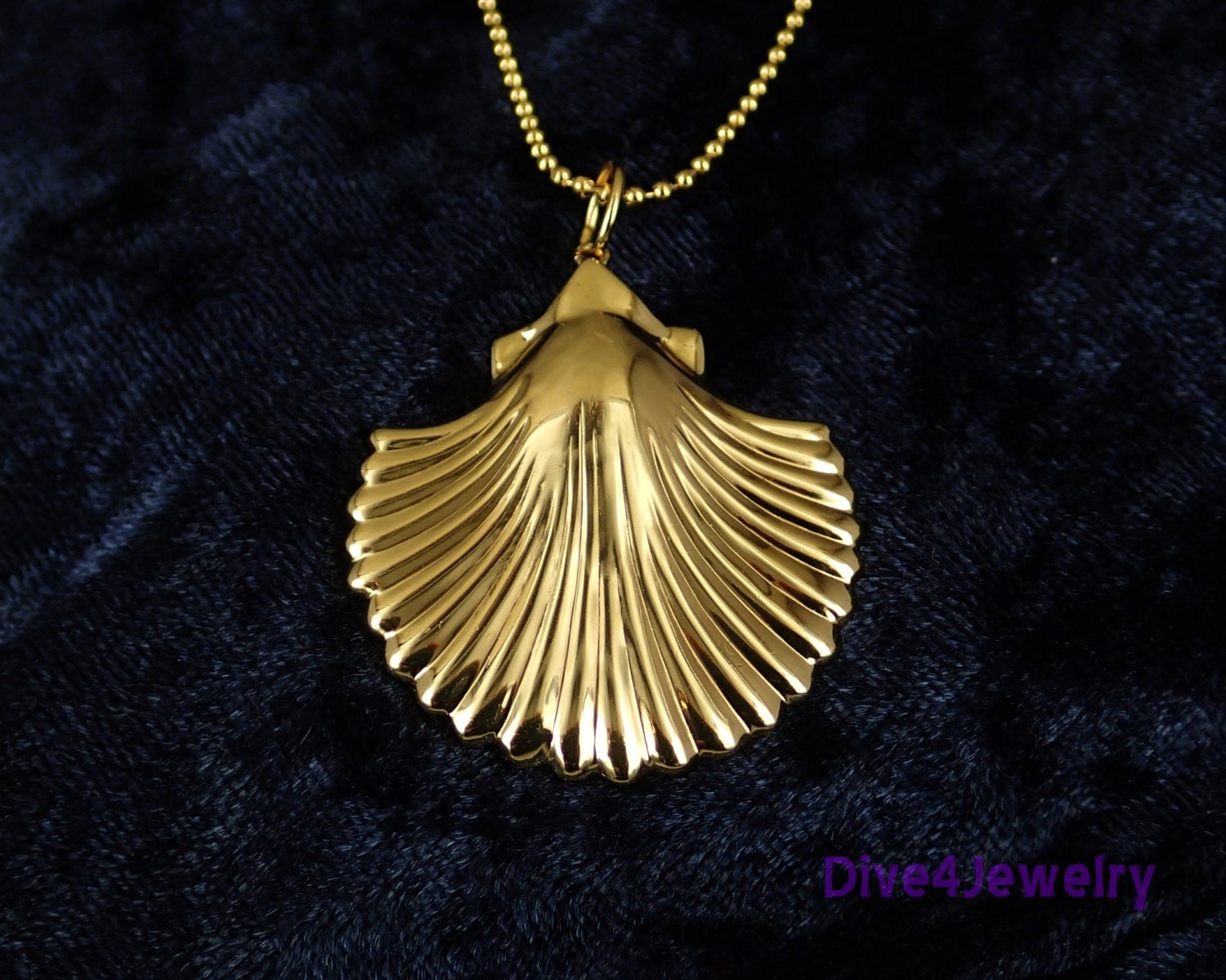 Sea Shell Pendant Gold Plated 925 Sterling Silver Seashell - Etsy