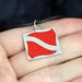 Dive Flag Necklace Scuba Diving Flag Pendant Solid Sterling Silver Red ...