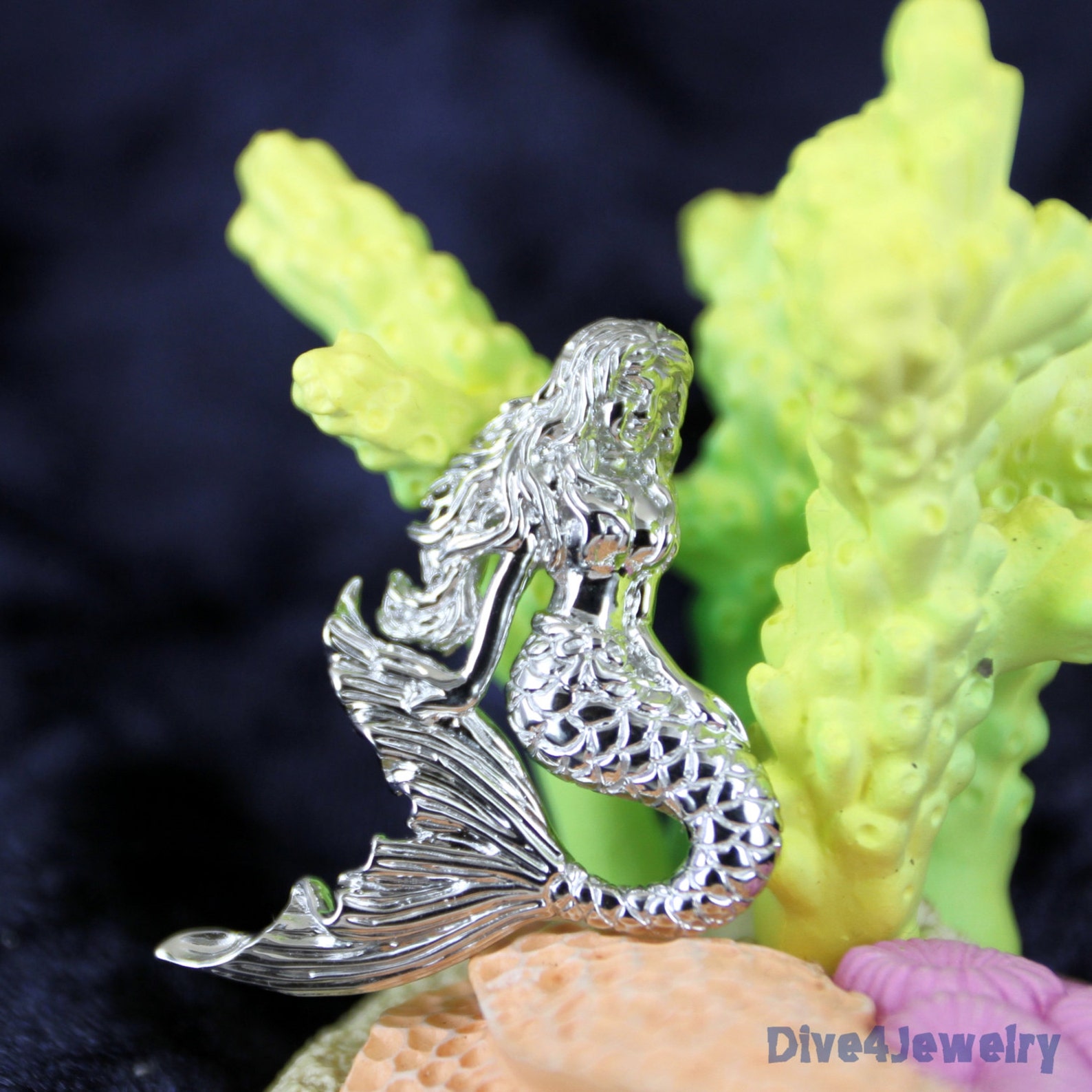 Mermaid Necklace Solid 925 Sterling Silver Pendant Highly | Etsy Australia