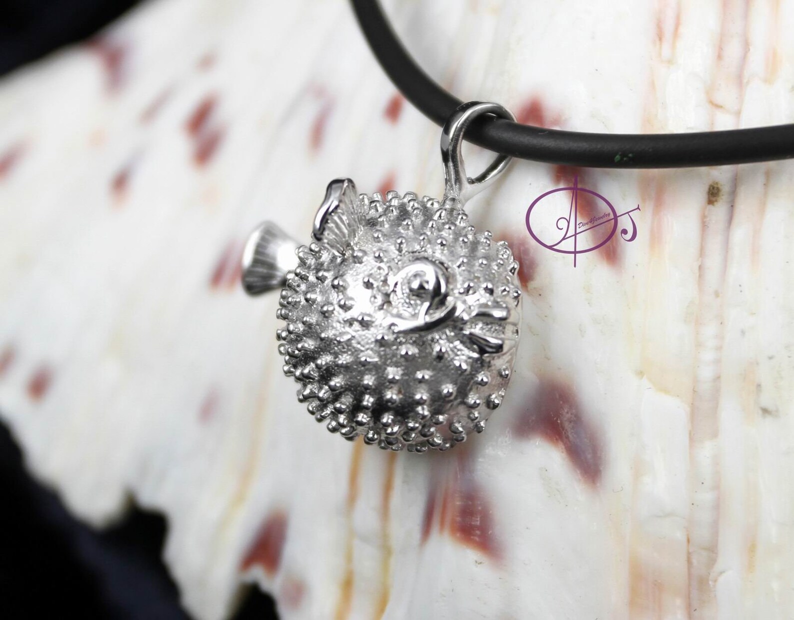 Solid 925 Sterling Silver Puffer Fish Pendant Necklace Sealife - Etsy