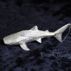 Whale Shark Pendant HUGE 24grams Sterling Silver Whaleshark Satin ...