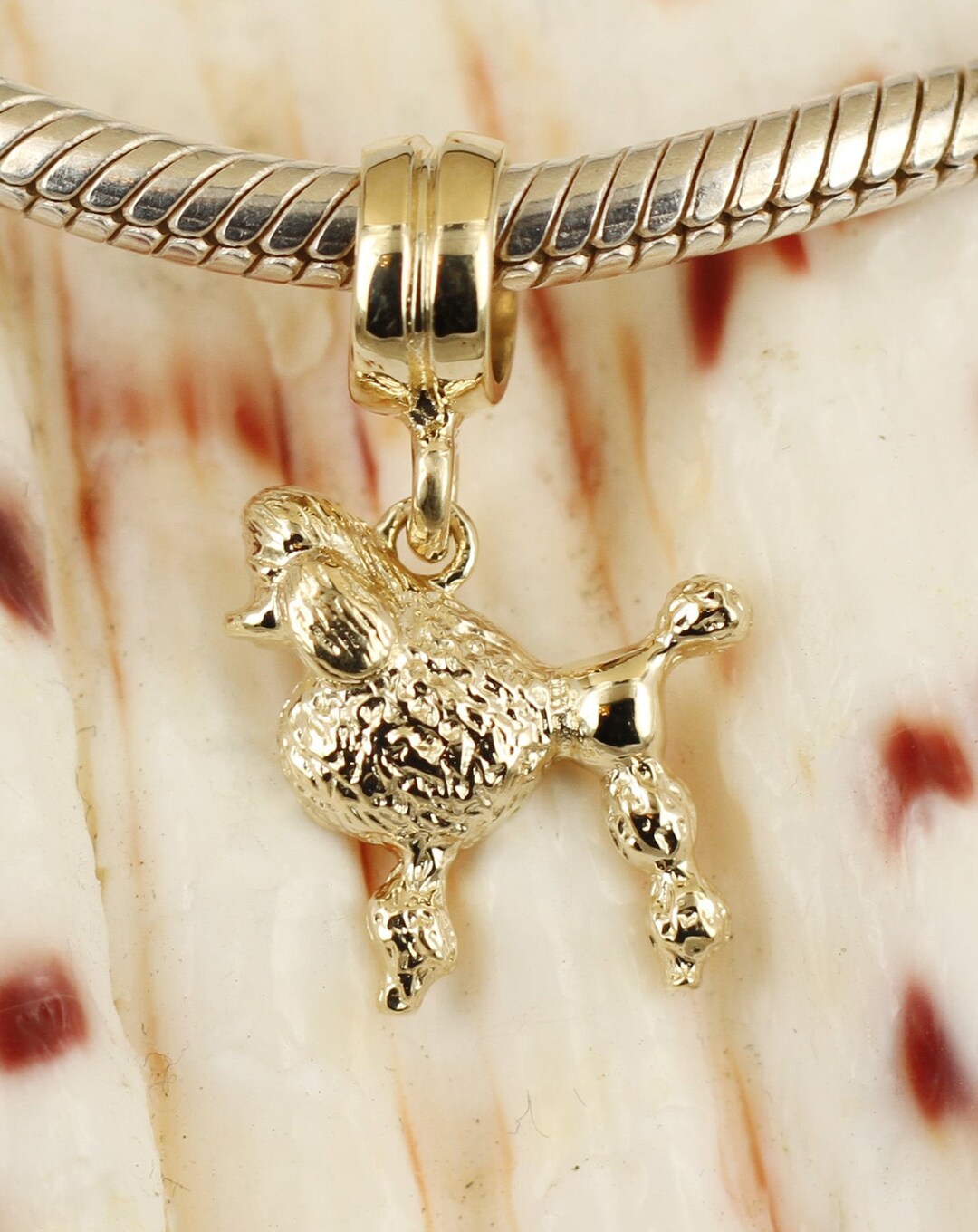 9K Dog Charm Solid 9ct Gold Classic Poodle Dog Puppy Pet Animal Dangle ...