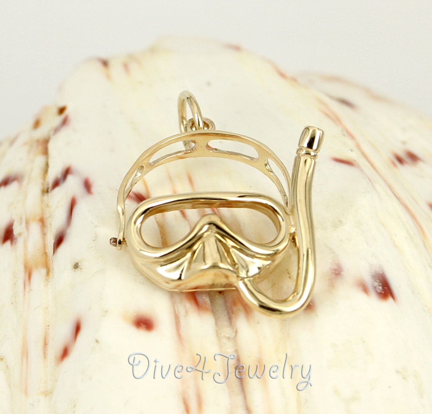 9K Snorkel Diving Mask Charm Moveable Strap Genuine Solid 9CT 9K Yellow ...