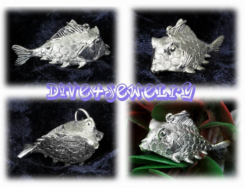 Cow Fish Necklace Sterling Silver 3D Satin Cowfsih Pendant - Etsy