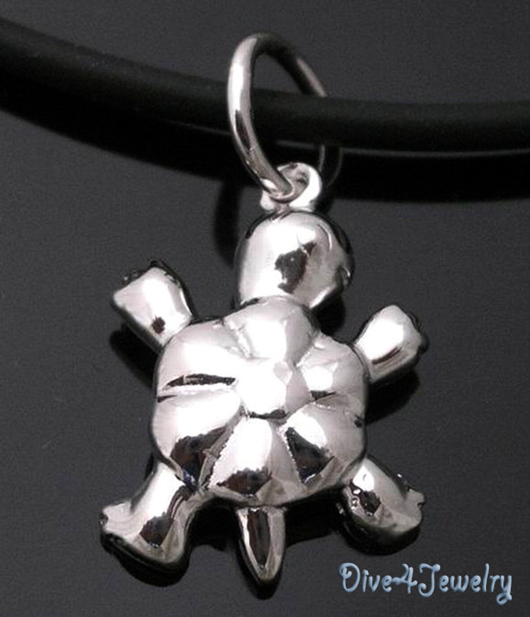 Cute Little Turtle Charm in Sterling Silver Animal Pet Reptile Tortoise ...
