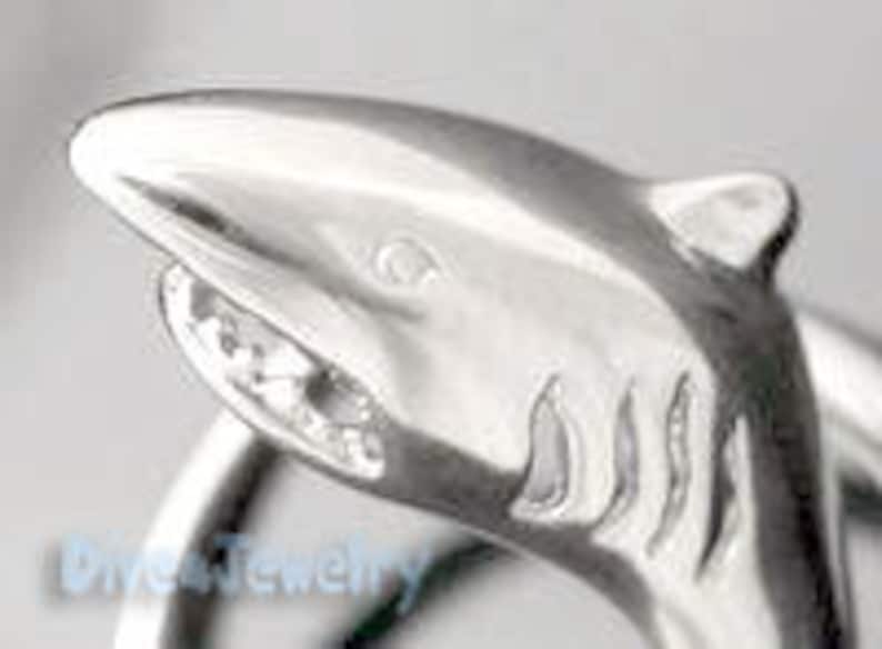 Shark Ring in Sterling Silver Great White Shark Wrap Ring Size - Etsy