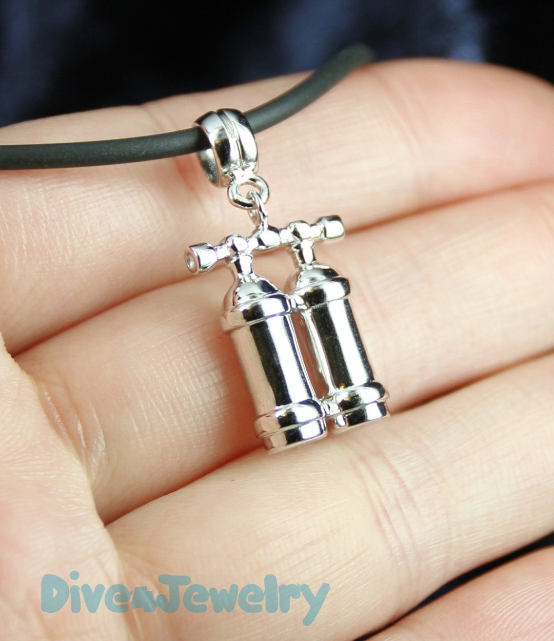Dive Tank Pendant 3D Scuba Diving Dive Twin Tanks Solid 925 Sterling ...