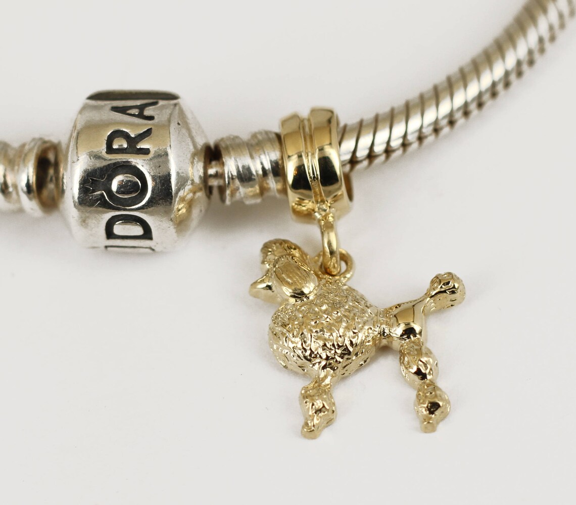 9K Dog Charm Solid 9ct Gold Classic Poodle Dog Puppy Pet - Etsy