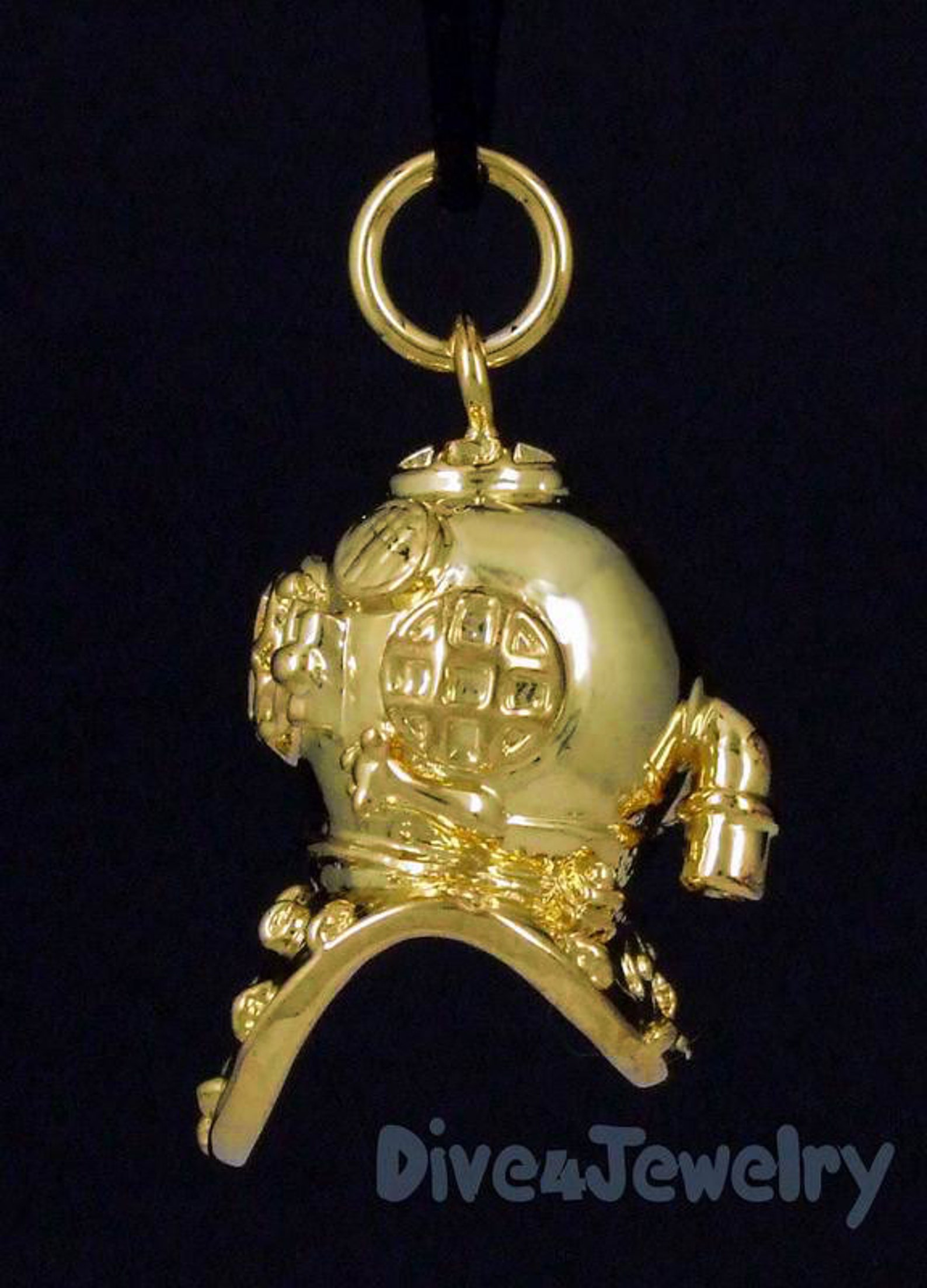 Scuba Diving Helmet Gold Plated 3D Dive Helmet Pendant - Etsy Australia