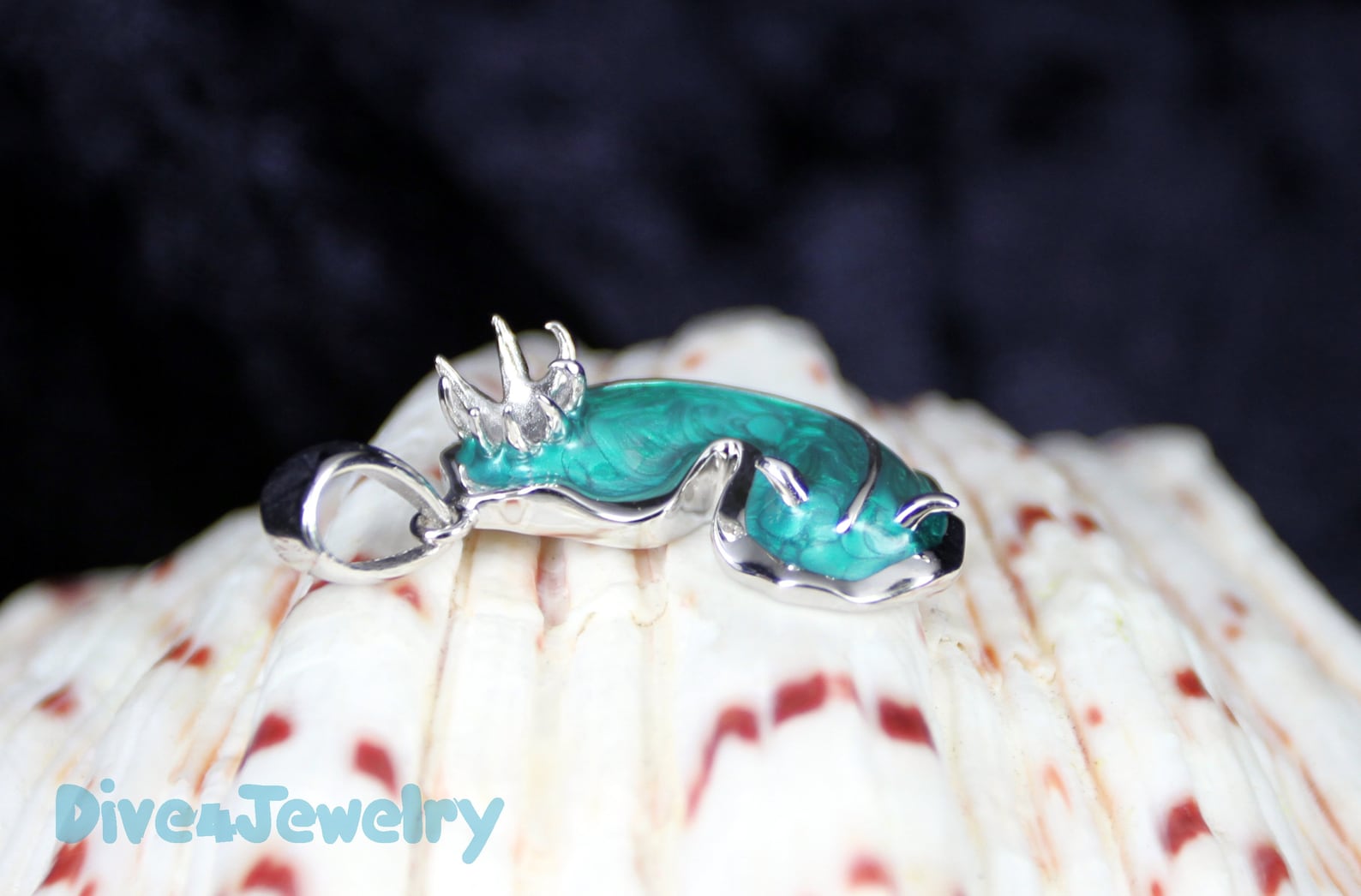 Nudibranch Necklace Sea Slug Necklace Sterling Silver 3D Green - Etsy