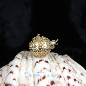Puffer Fish Pendant Genuine Solid 9CT 9K Yellow Gold Pufferfish Pendant ...
