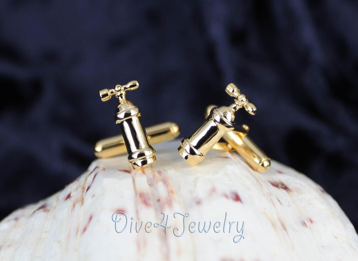 Scuba Diving Dive Tank Cufflinks in Solid Sterling Silver Gold | Etsy