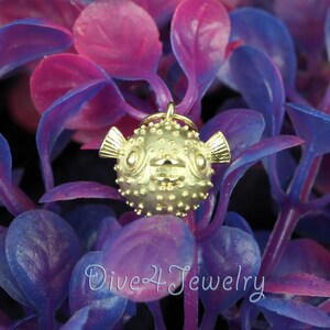 Little Puffer Fish in Solid 9CT 9K Yellow Gold Super Cute Pufferfish ...
