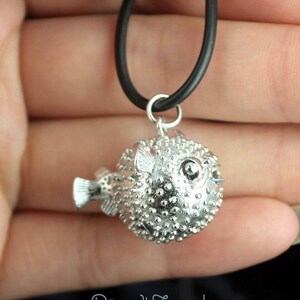 Puffer Fish Necklace Sterling Silver 3D Pufferfish Pendant Necklace ...