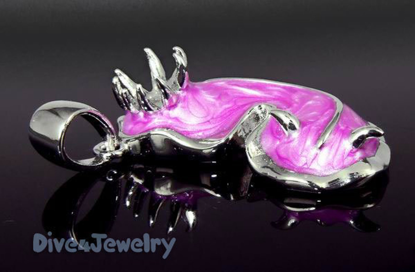 Sea Slug Necklace Nudibranch Necklace Purple Enamel Sterling - Etsy