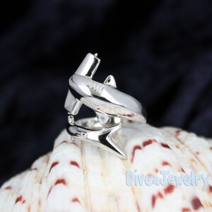 Hammerhead Shark Ring Sterling Silver Shark Ring Size Adjustable ...