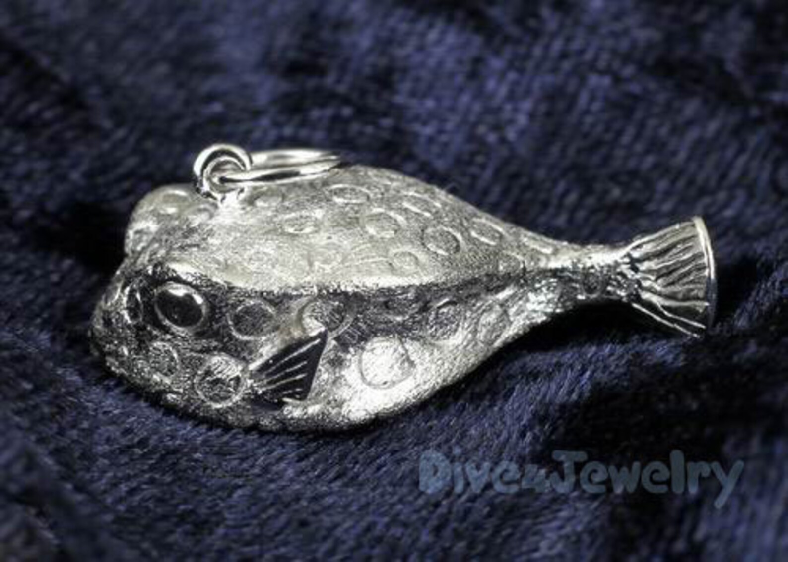 3D Box Puffer Fish Sterling Silver Pendant Necklace Lifelike Pufferfish ...