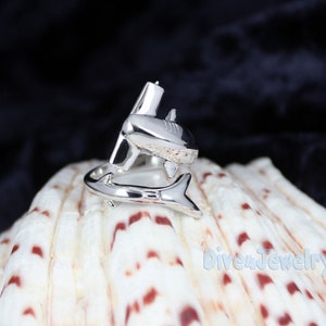 Hammerhead Shark Ring Sterling Silver Shark Ring Size Adjustable ...