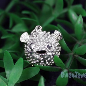 Puffer Fish Necklace Sterling Silver 3D Pufferfish Pendant Necklace ...