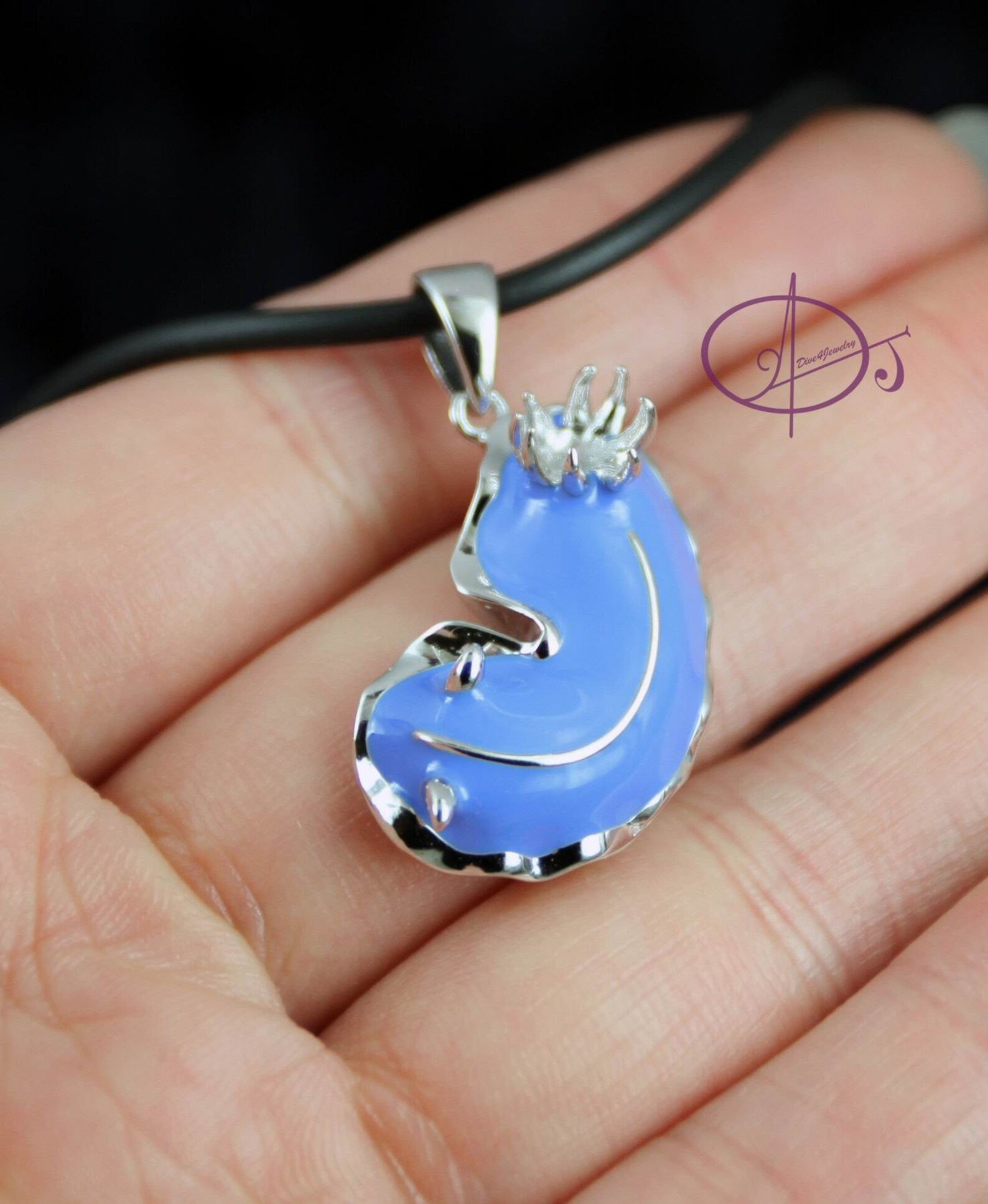 Sea Slug Necklace Sterling Silver 3D Nudibranch Enamel Pendant - Etsy