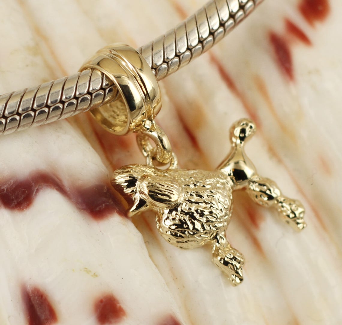 9K Dog Charm Solid 9ct Gold Classic Poodle Dog Puppy Pet - Etsy