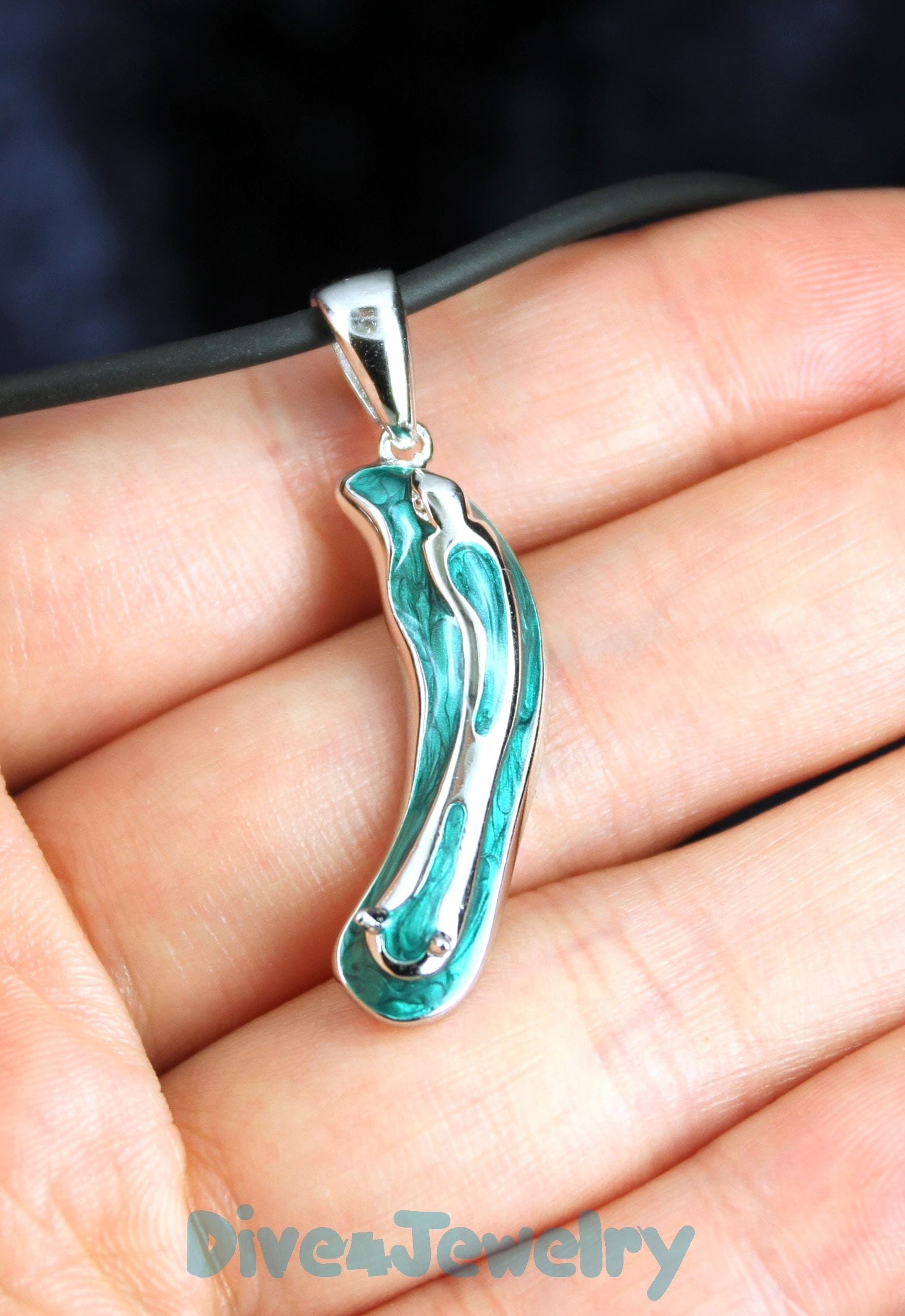 Sea Slug Nudibranch Green Enamel Sterling Silver Pendant Necklace - Etsy