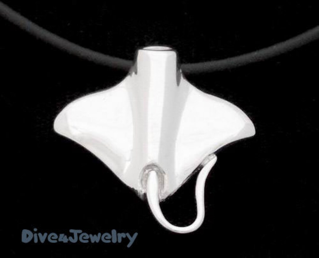 Eagle Ray Necklace Sterling Silver Fish Pendant With Necklace Ocean ...