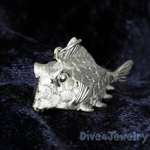 Cow Fish Necklace Sterling Silver 3D Satin Cowfsih Pendant With ...