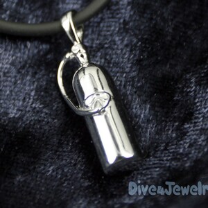 Dive Tank Solid 925 Sterling Silver Pendant With Necklace Scuba Diving ...