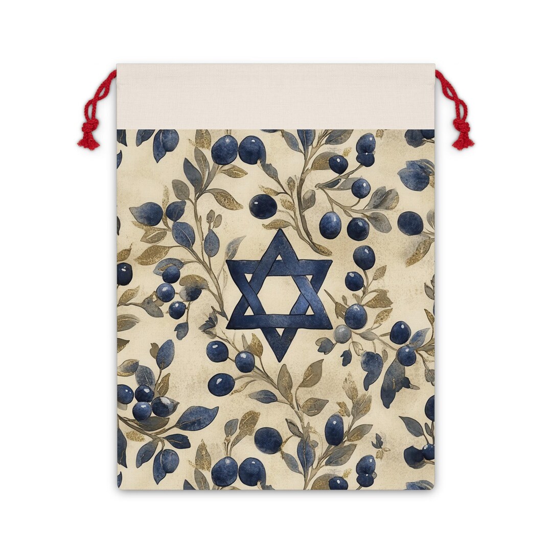 Jewish Holiday Gift Bag, Star of David Drawstring Pouch, Custom Gifts ...