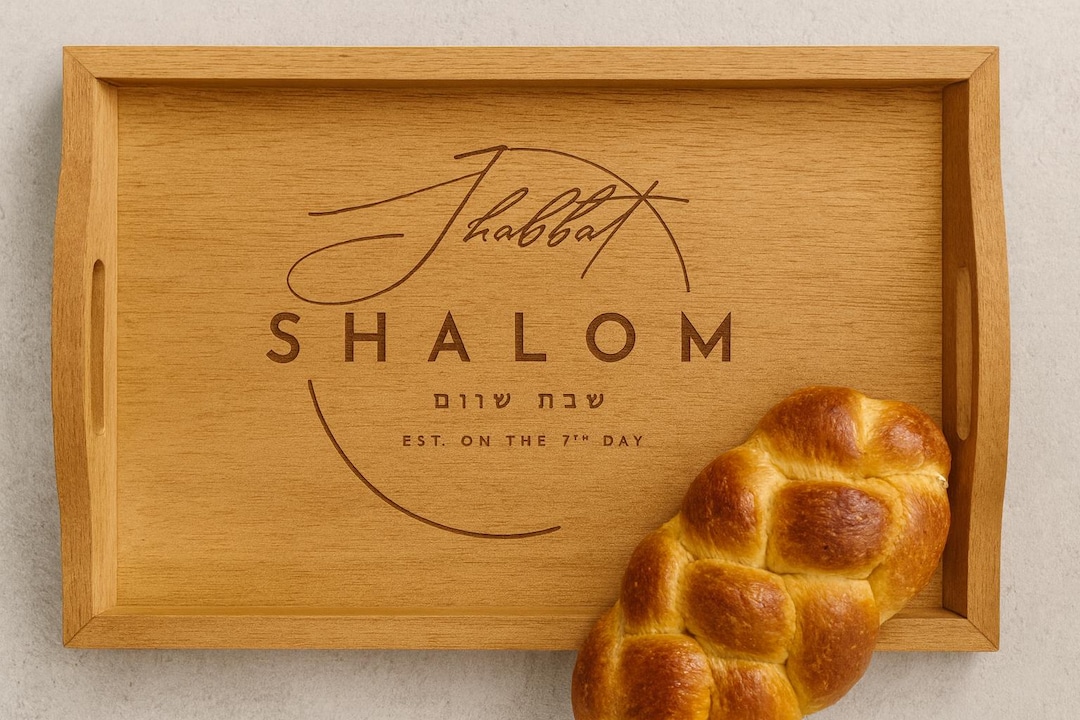 Engraved Shabbat Shalom Bamboo Serving Tray, Jewish Home Decor - Etsy