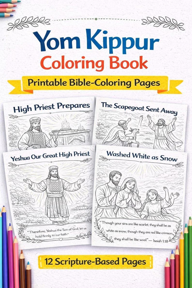 Dibujos bíblicos para colorear sobre las fiestas de otoño / Yom Kippur ...
