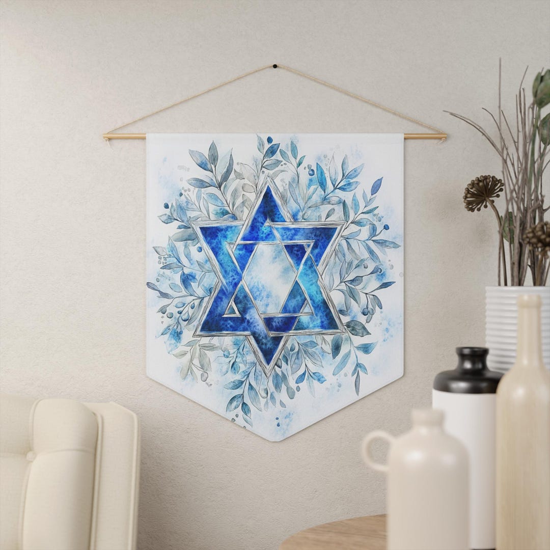 Watercolor Star of David Wall Pennant, Jewish Home Decor - Etsy