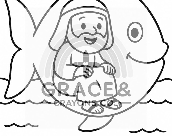 Jonah and the Big Fish Printable Coloring Book - Etsy Canada