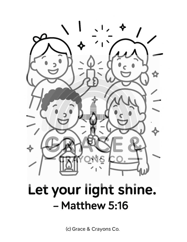 Let Your Light Shine – Toddler Coloring Page - Etsy