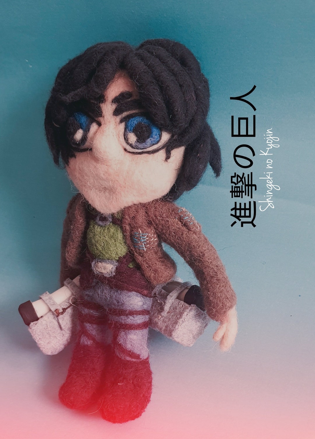 Attack on Titan Figure Eren Yeager Needle Felt Figure OOAK - Etsy