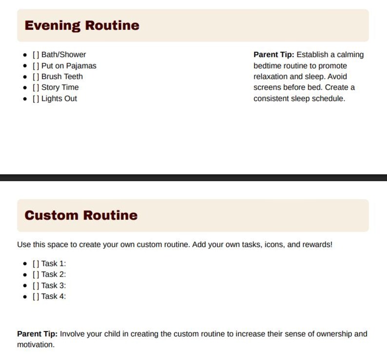 ADHD Visual Schedule for Kids – Printable Routine Chart | Morning ...