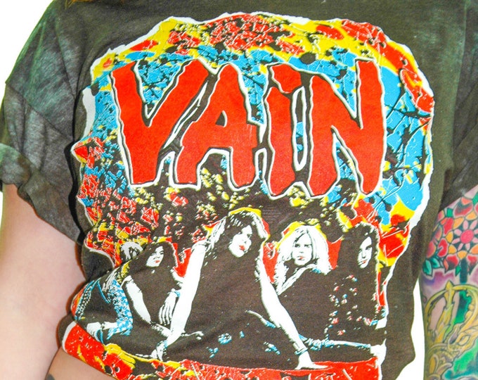 Vintage VAIN Shirt 1980s Band Tee No Respect Glam Rock Heavy Metal Punk ...