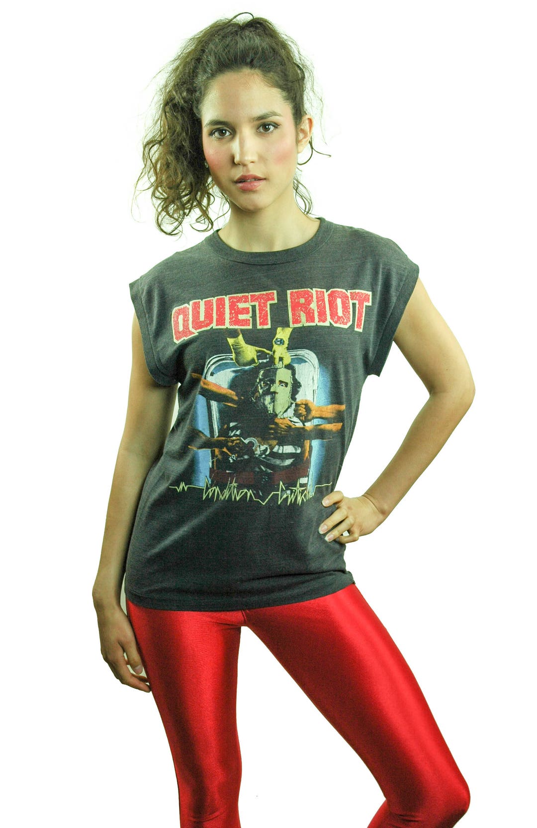 Vintage Quiet Riot Shirt Muscle Tee 1980s Band Tee Concert Shirt Heavy ...